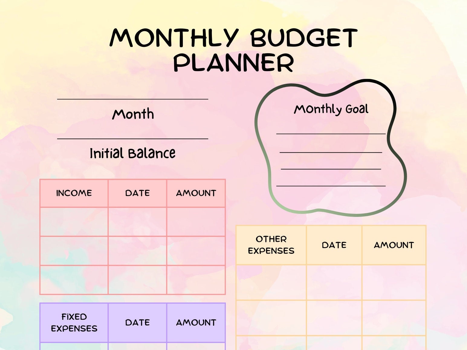 Monthly Bill Tracker, Bill Planner, Bill Payment Tracker, Printable ...