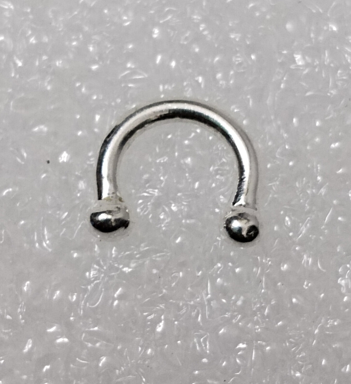 925 Sterling Silver 12G Septum Ring Silver Horseshoe, Curved Barbell ...