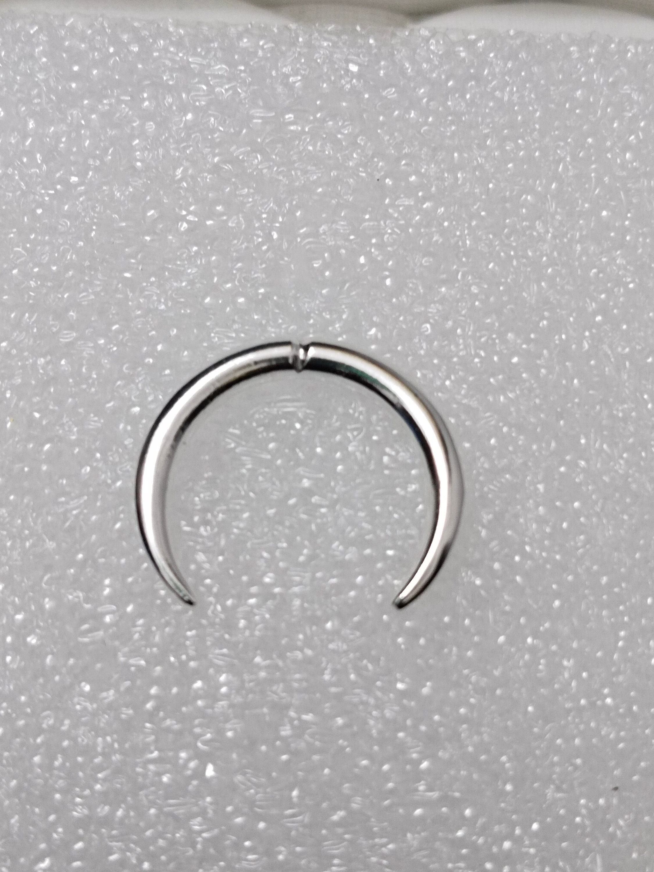 925 Sterling Silver 12G Septum Ring Silver Horseshoe, Curved Barbell ...