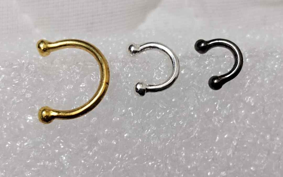 925 Sterling Silver 12G Septum Ring Silver Horseshoe Curved - Etsy