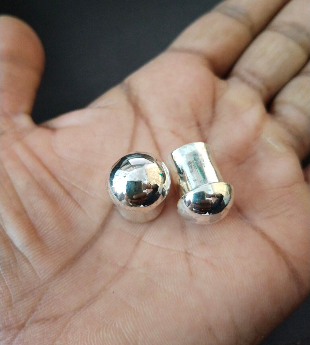 Sterling Silver Ear Plugs: Handmade Double Flared Tunnels (pair) - Etsy