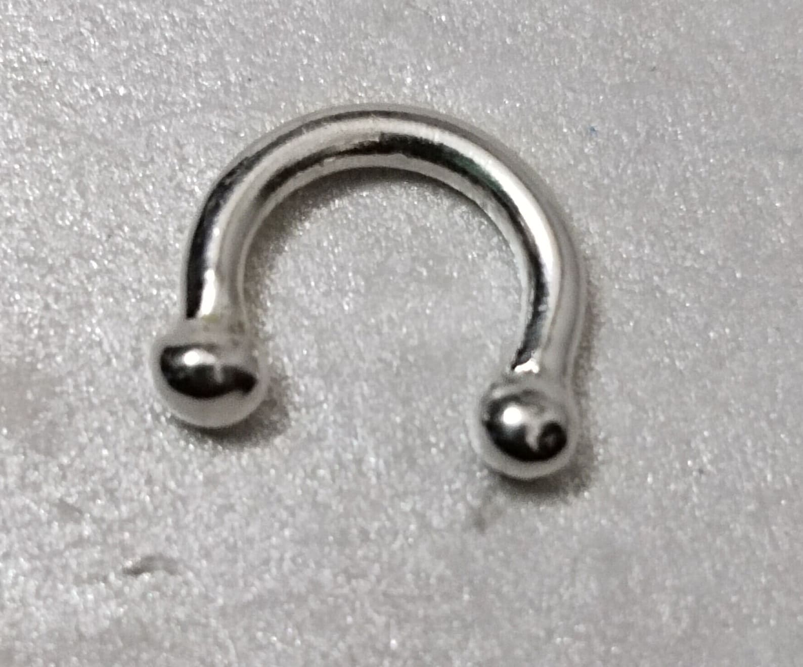 925 Sterling Silver 12G Septum Ring Silver Horseshoe, Curved Barbell ...