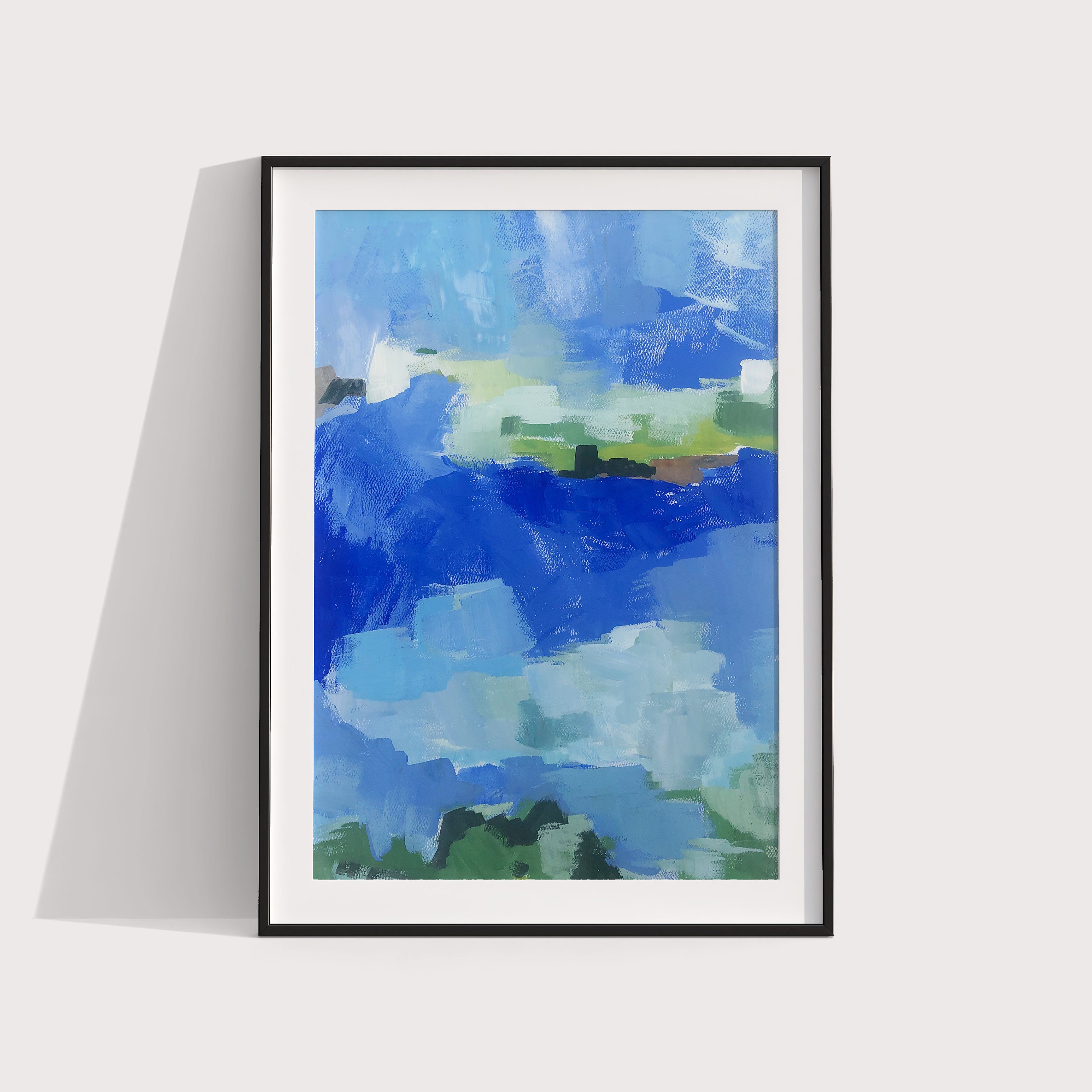 ORIGINAL Blue Water Painting, 11X15 Blue Water Painting, Abstract Water ...