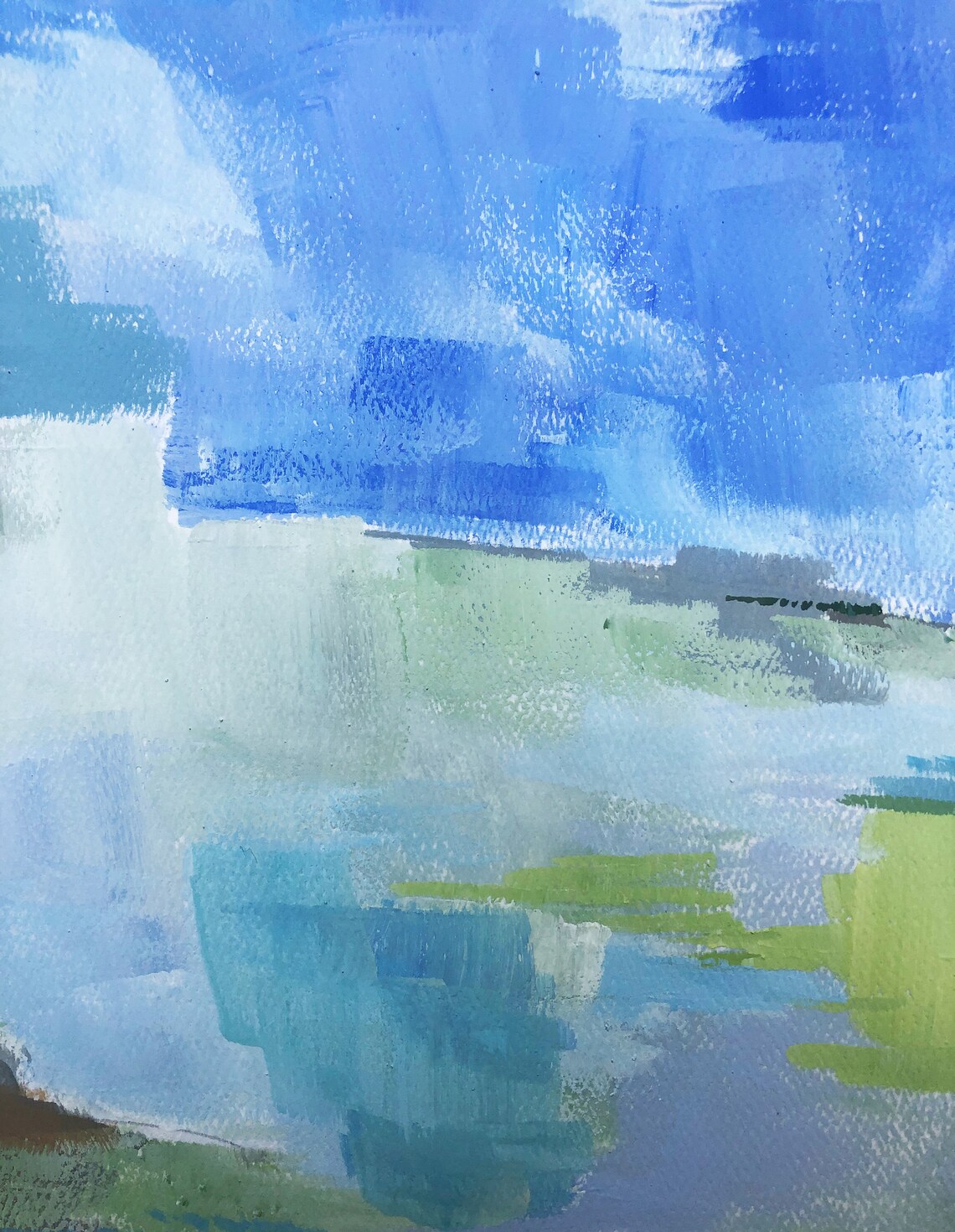 ORIGINAL Morning on the Lake Painting, 11X15 Landscape Painting ...