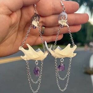 Muskrat Jaw and Snake Vertebrae Earrings, Bone Earrings, Witchy ...