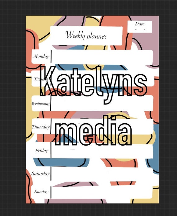 PDF Printable Abstract Weekly Planner With No Date one Time | Etsy