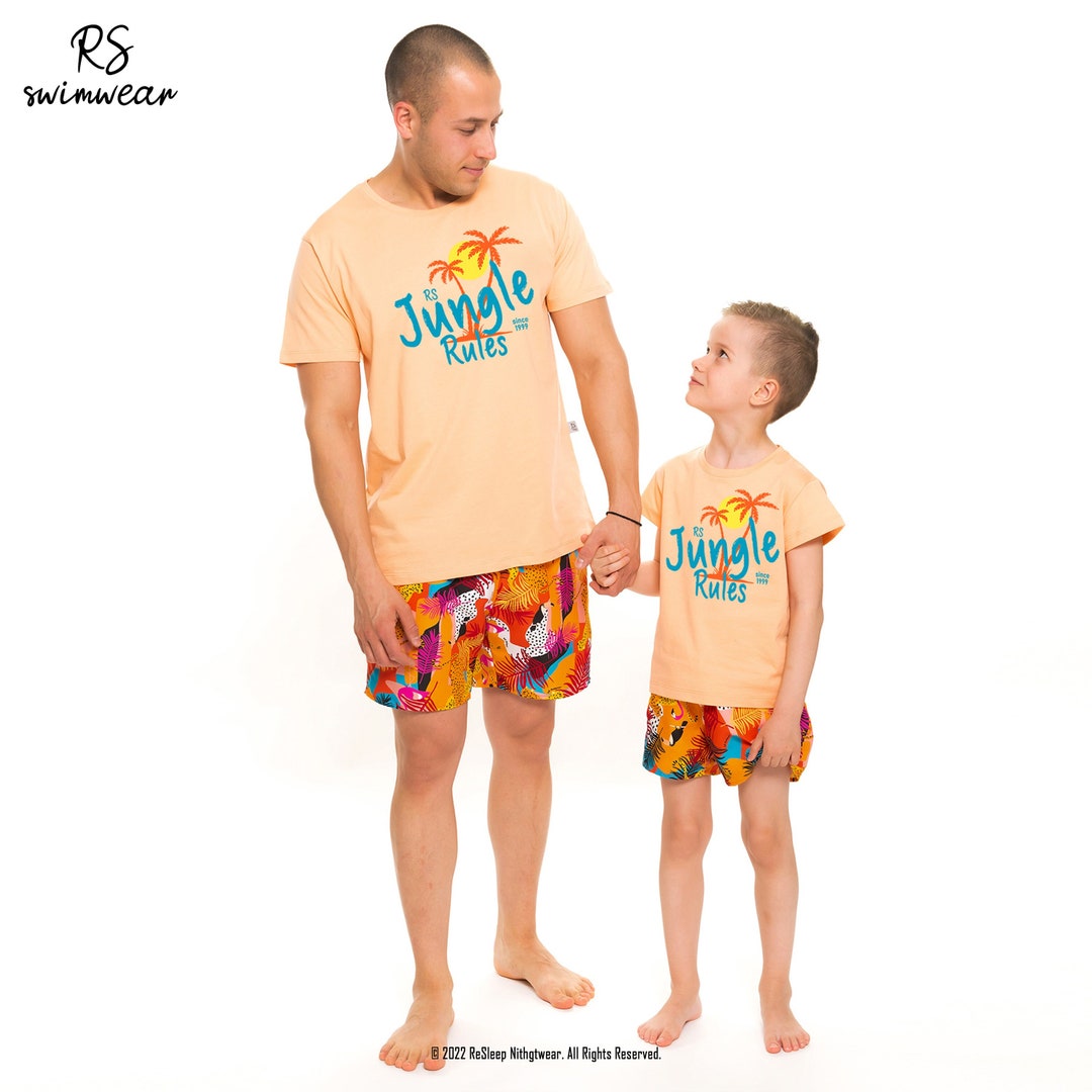 Father and Son Matching Swimwear, Daddy and Me Swimming Trunks, Beach ...