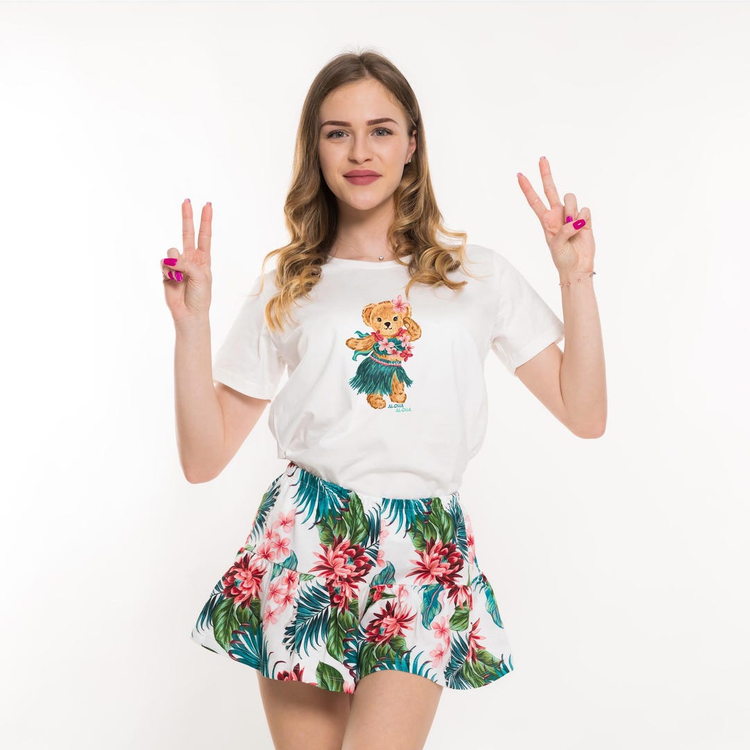 Aloha Bear Pajama Set, Women's Cotton Sleepwear - Etsy