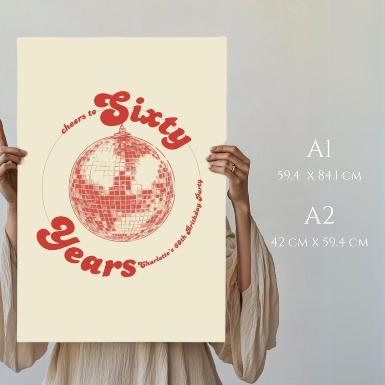 60th Birthday Party Sign - Customisable Birthday Party Welcome Sign ...