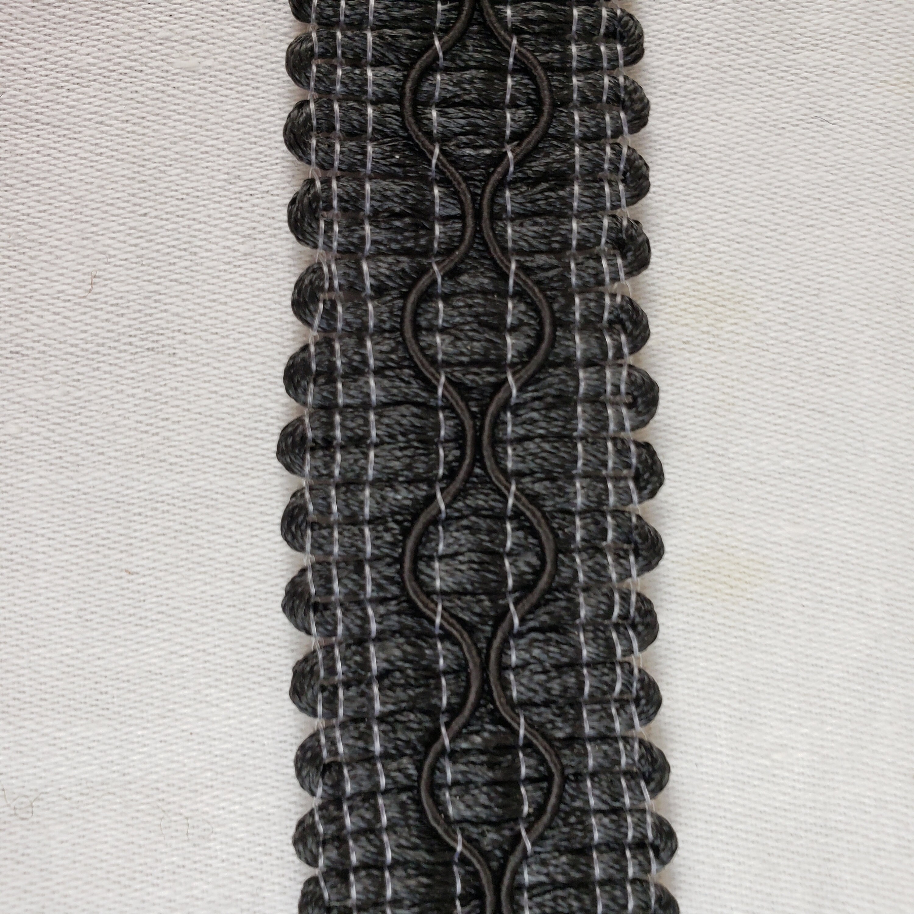 Black 1 Inch Trim With Cording Overlay Sewn On - Etsy