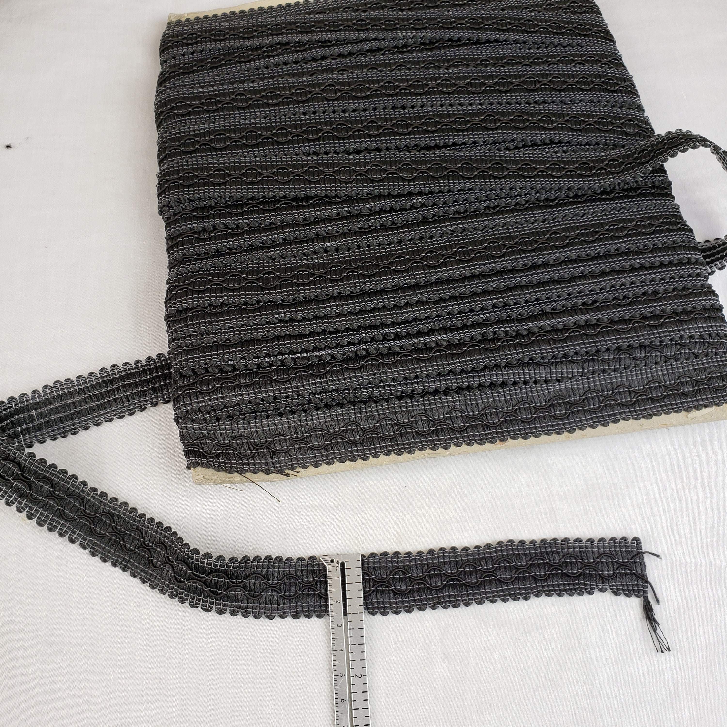 Black 1 Inch Trim With Cording Overlay Sewn On - Etsy