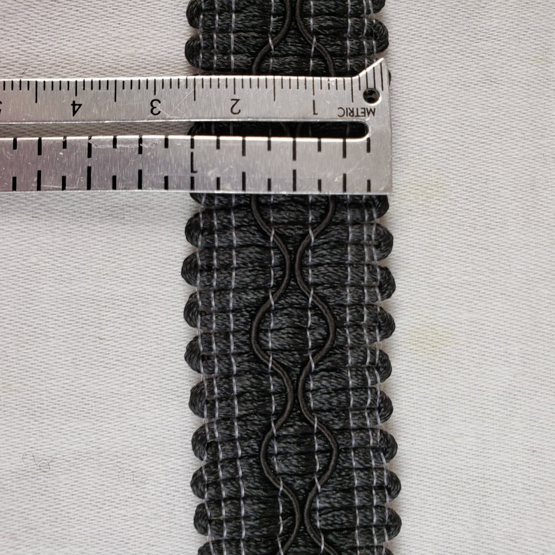 Black 1 Inch Trim With Cording Overlay Sewn On - Etsy