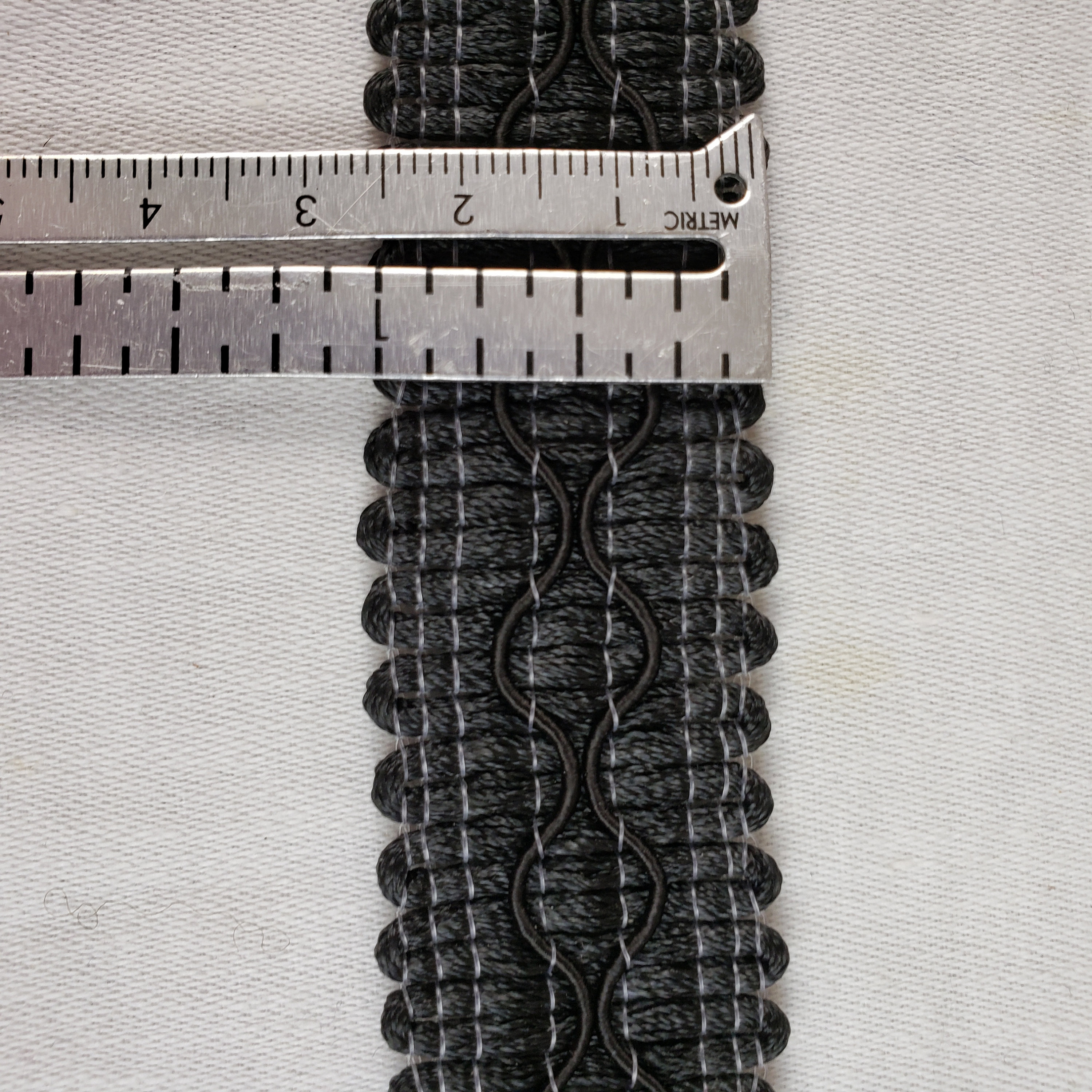 Black 1 Inch Trim With Cording Overlay Sewn On - Etsy