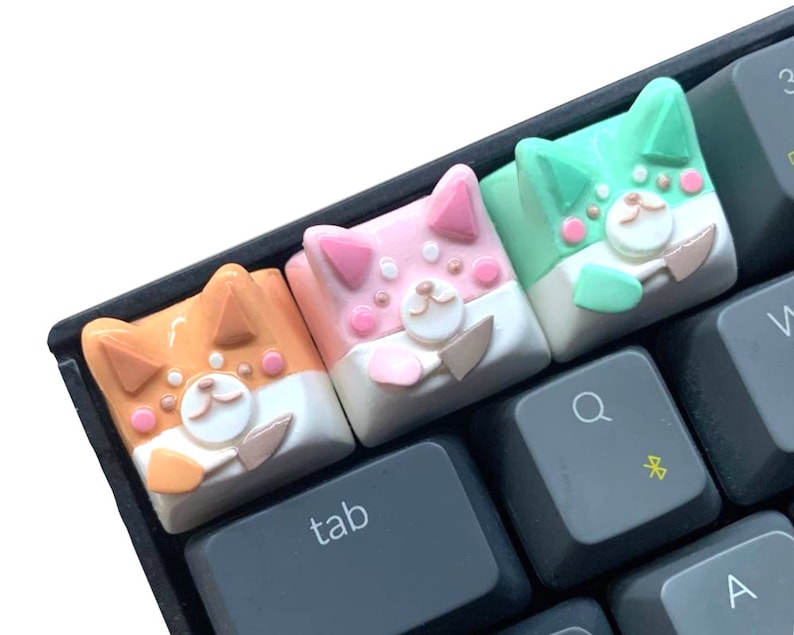Killer Shiba Inu Keycap With Knife | Kawaii Japanese Esc Key | Dog ...