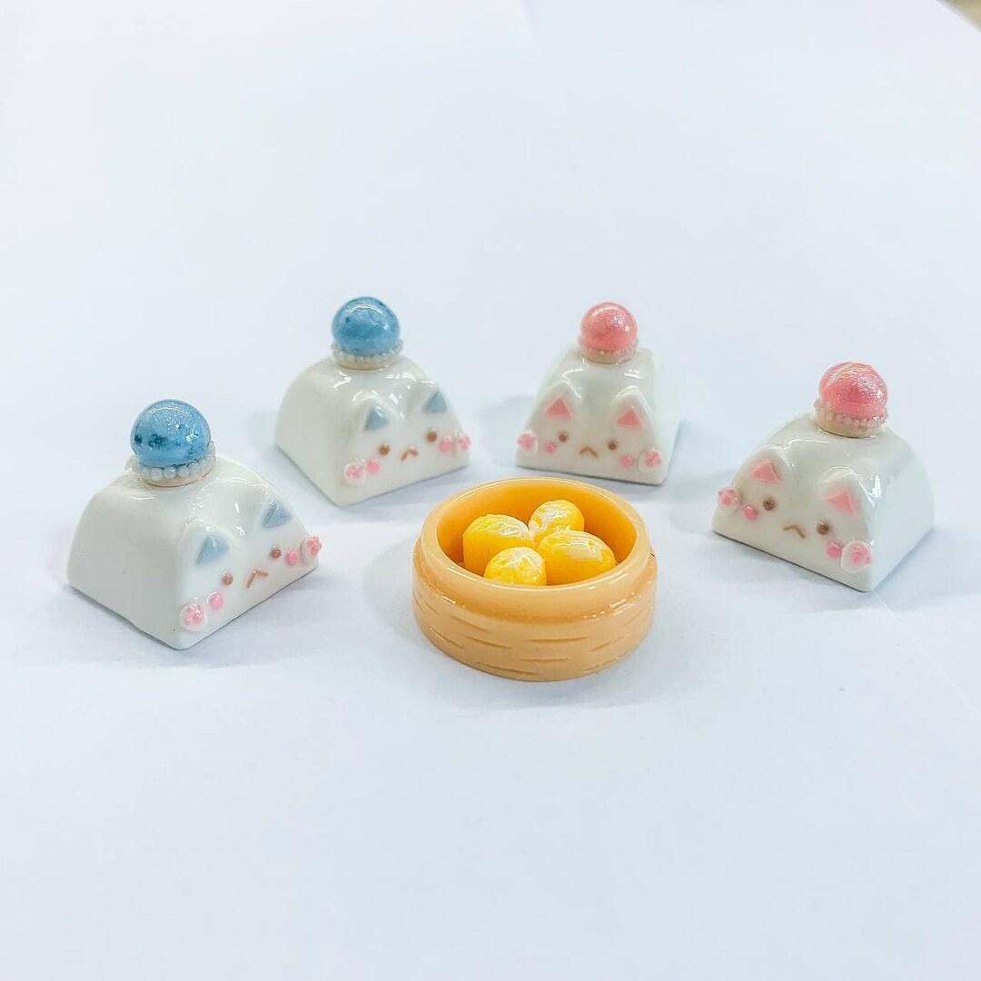 Crystal Ball Kitty Artisan Keycap | Cute Cat Paw Resin Keycap for Mech ...