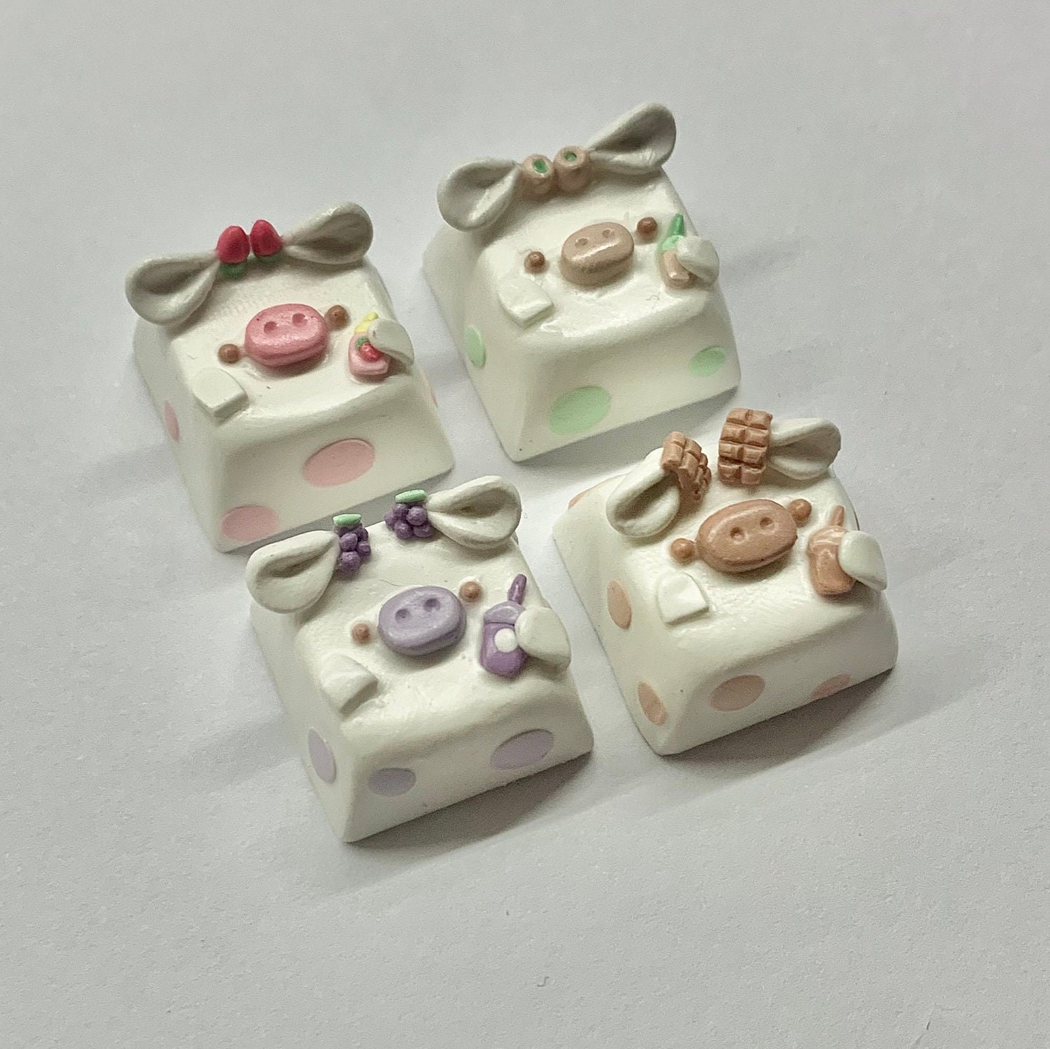 Milk Cow Artisan Keycap Cherry MX | Strawberry Cow, Matcha, Chocolate ...