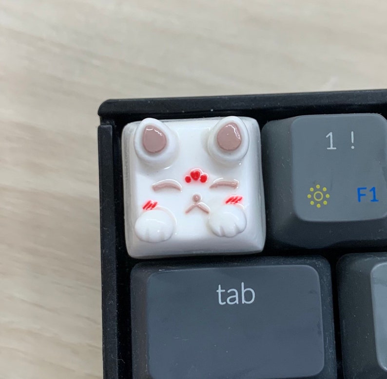 Kitsune Artisan Keycap | Heart Ninetail Fox Keycap for Mechanical ...