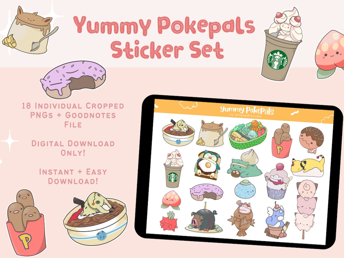 Pokemon Digital Stickers Goodnotes Precropped Stickers - Etsy