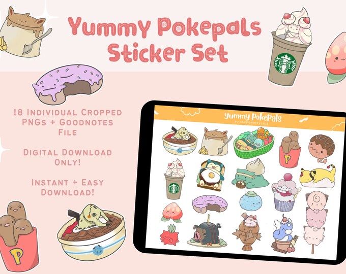 Pokemon Digital Stickers | Goodnotes Precropped Stickers | Cute Sticker ...