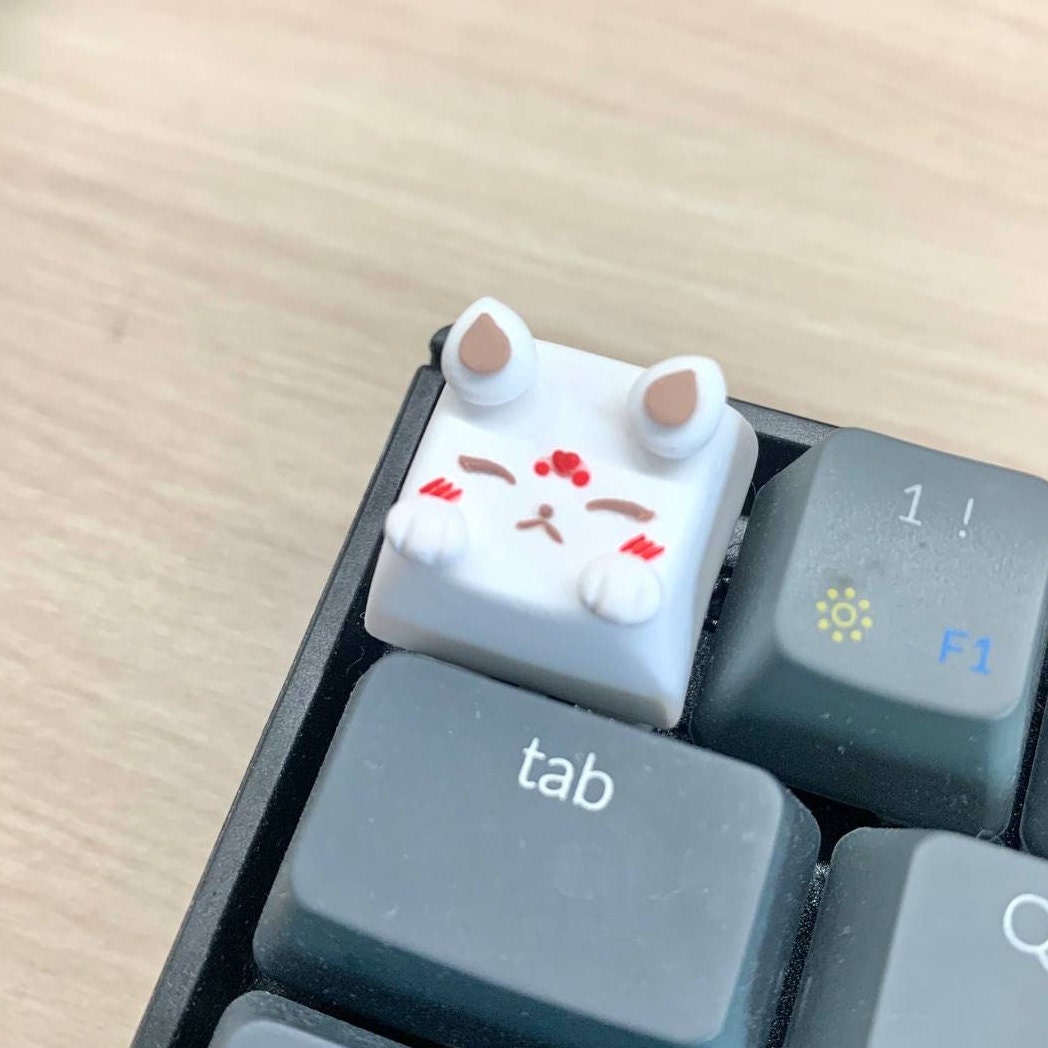 Kitsune Artisan Keycap | Heart Ninetail Fox Keycap for Mechanical ...
