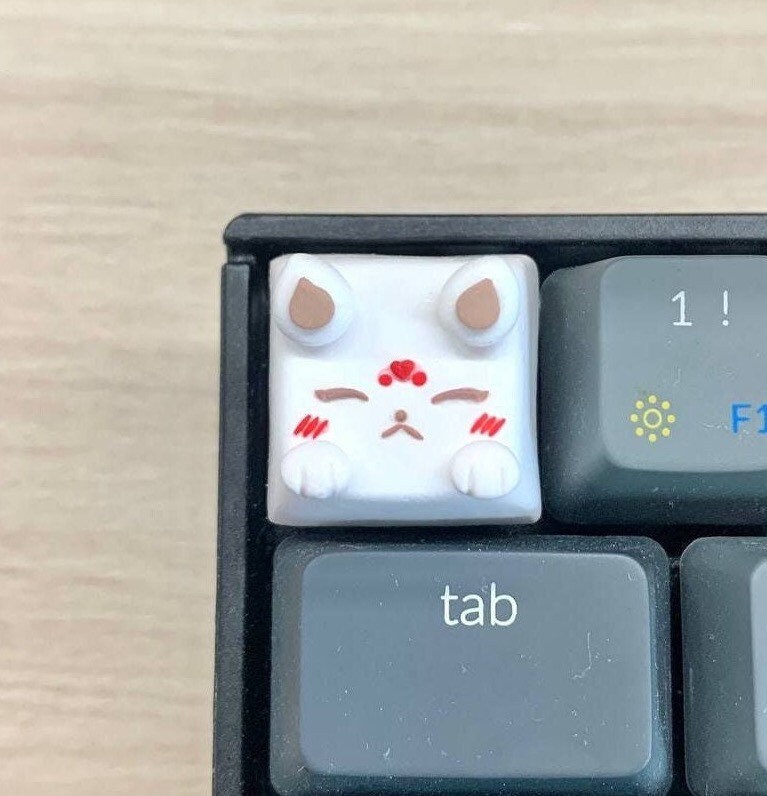 Kitsune Artisan Keycap | Heart Ninetail Fox Keycap for Mechanical ...