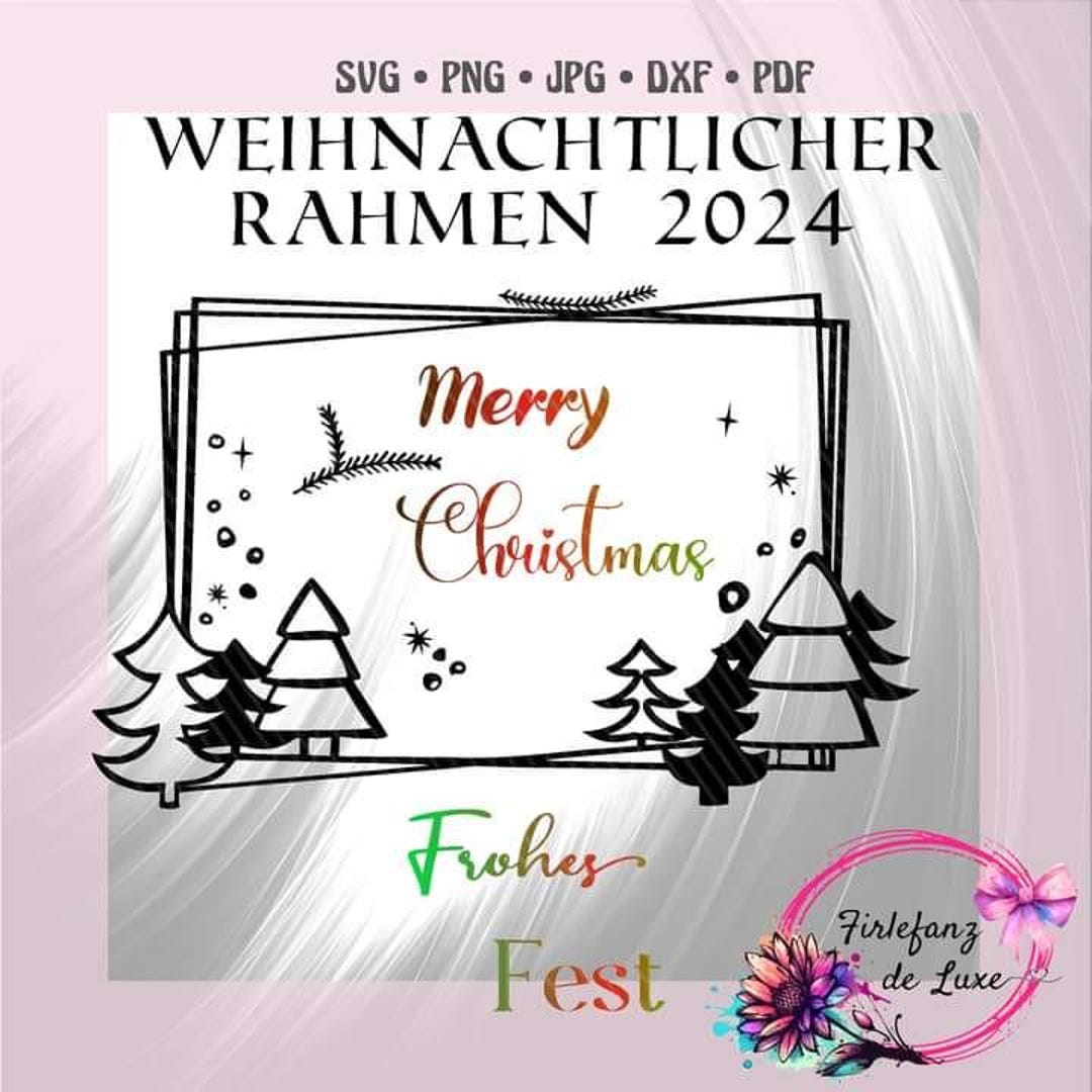 Weihnachtlicher Rahmen , Plotterdatei , Svg, Png, Jpg, Pdf, Dxf - Etsy
