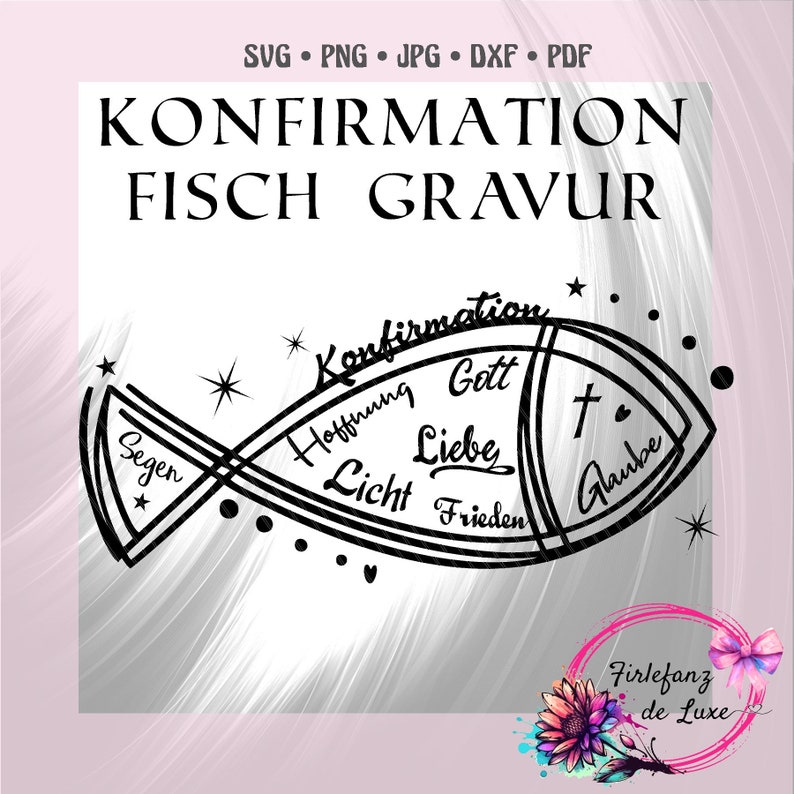 Confirmation Fish Laser Engraving and Plotter File - Etsy