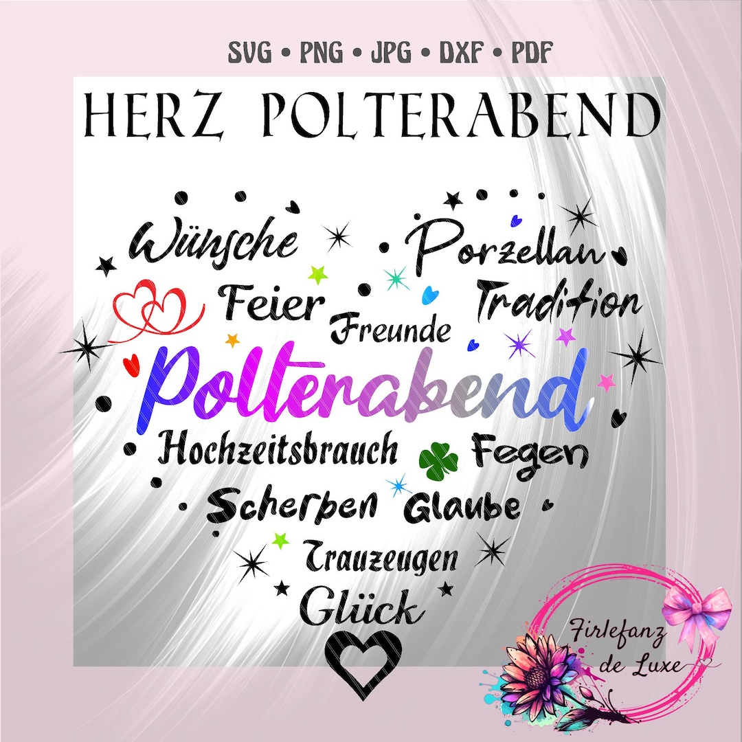 Polterabend Herz , Plotterdatei, svg, dxf, png, jpg, pdf - Etsy.de