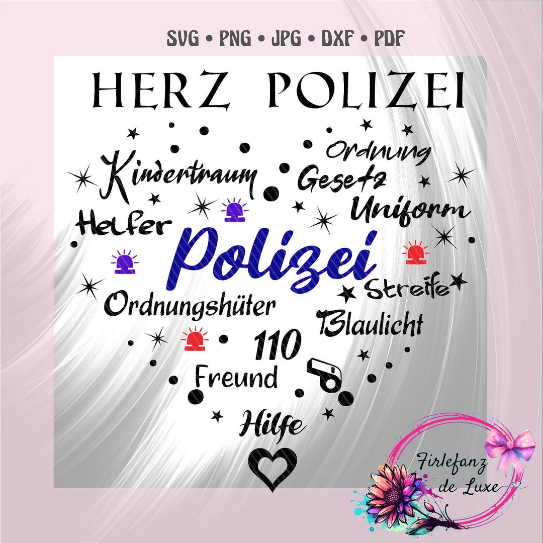 Polizei Herz , Plotterdatei , svg, dxf, jpg , png, pdf - Etsy.de