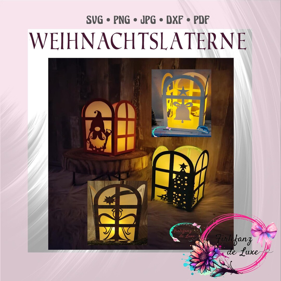 Weihnachtslaternen Wichtel, Engel, Weihnachtsmann, svg, dxf, png, pdf, jpg - Etsy.de