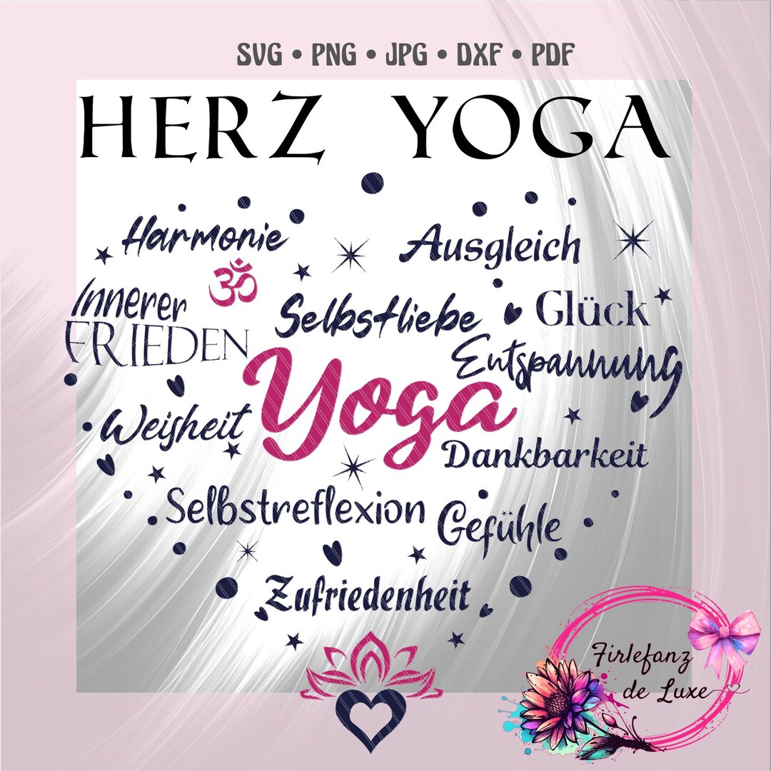 Yoga Heart, Plotter File, Svg, Dxf, Png, Pdf, Jpg - Etsy