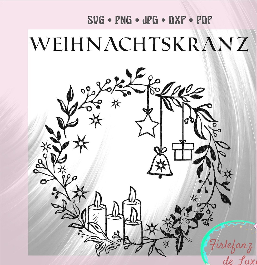 Christmas Wreath Advent Wreath Svg, Dxf, Jpg, Pdf - Etsy