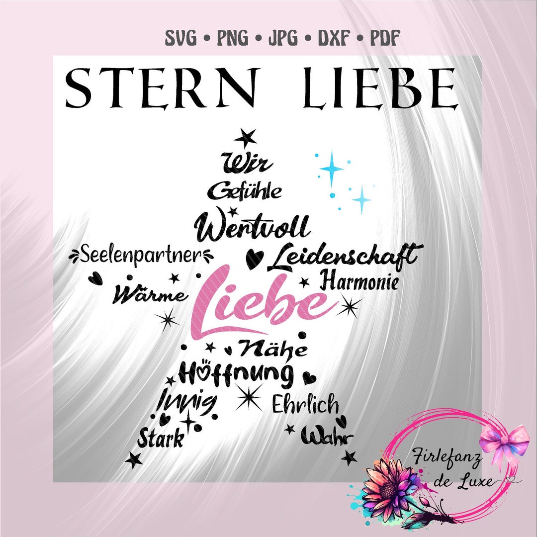 Stern - Liebe , Plotterdatei, svg, dxf, png, jpg, pdf - Etsy.de