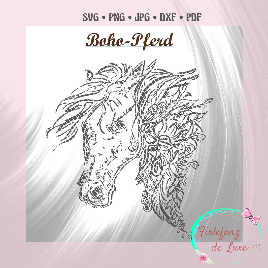 Boho Pferd, Pferdeliebe ,svg, png, pdf, dxf, Plotterdatei, Plottervorlage, Design - Etsy.de