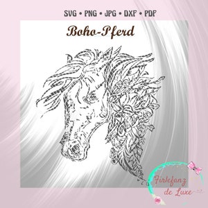 Boho Pferd, Pferdeliebe ,svg, png, pdf, dxf, Plotterdatei, Plottervorlage, Design - Etsy.de
