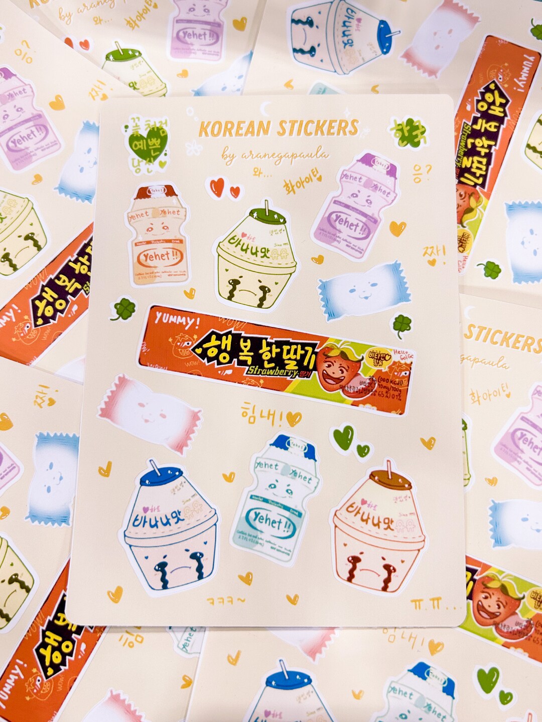 Korean Snacks Sticker Sheet - Etsy