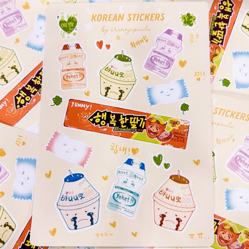 Korean Snack Stickers - Etsy