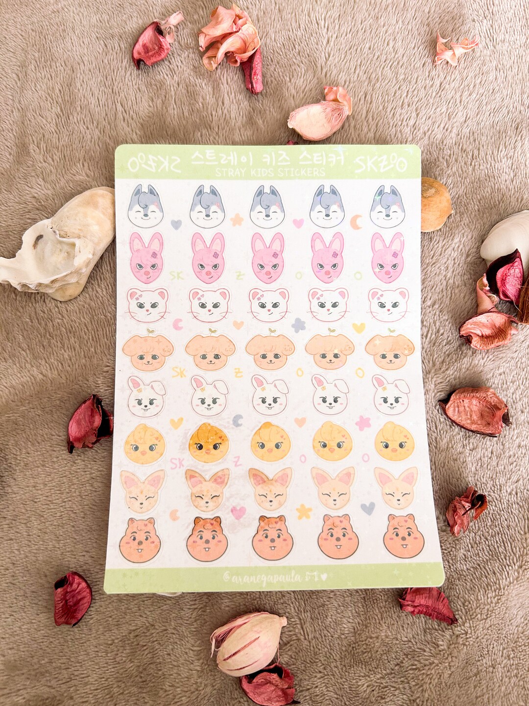 Stray Kids SKZ SKZOO Sticker Sheet Sparkly - Etsy