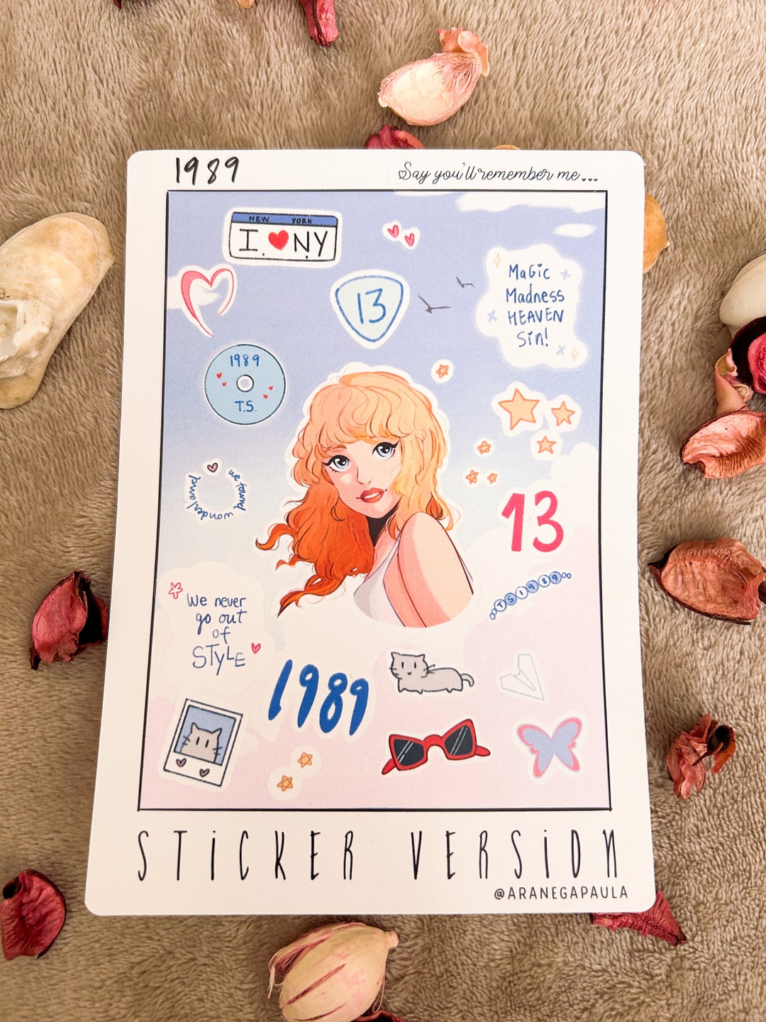 Taylor Swift 1989 Sticker Sheet - Etsy