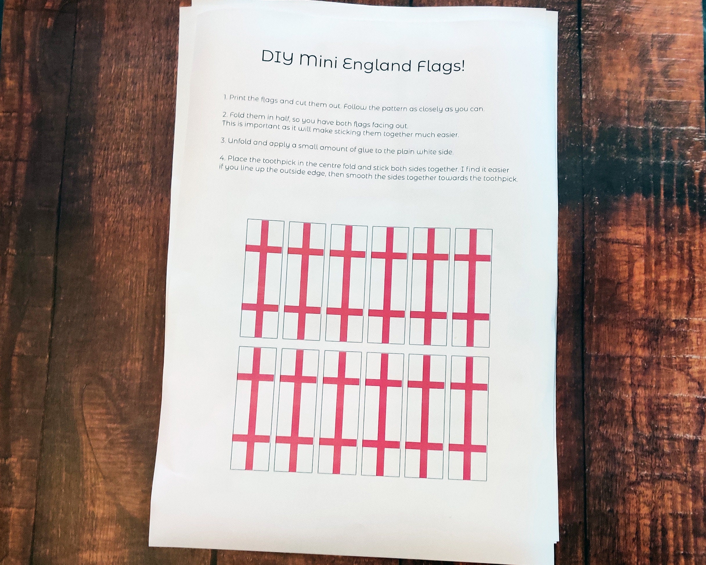 Printable DIY Mini England Flags Make Your Own English Party - Etsy