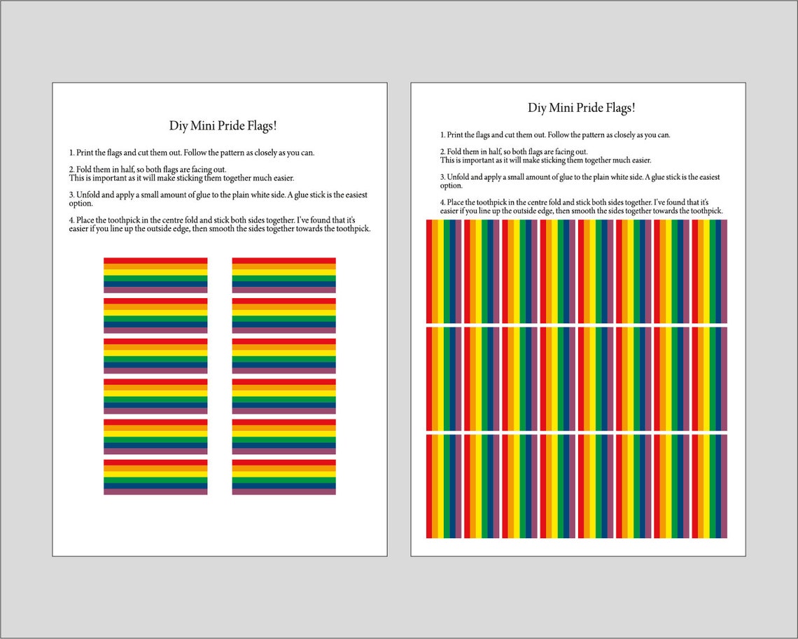 Mini Pride Flag Pride Cupcake Toppers Pride Party Rainbow - Etsy