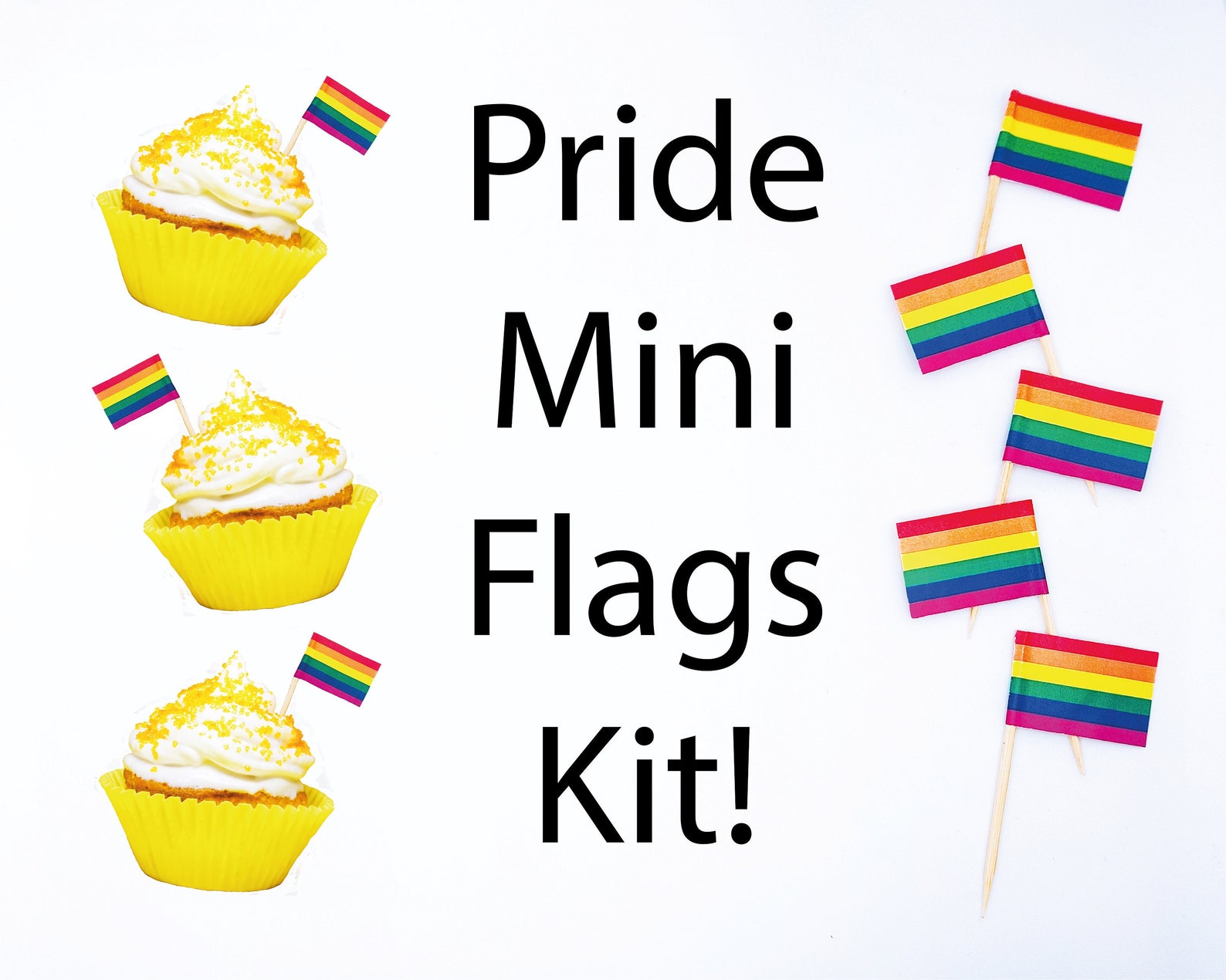 Mini Pride Flag Pride Cupcake Toppers Pride Party Rainbow - Etsy