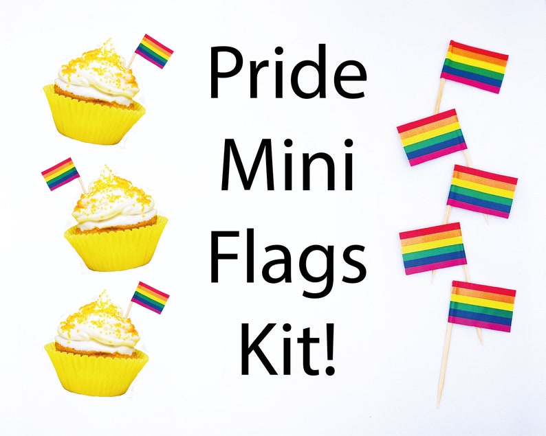 Mini Pride Flag Pride Cupcake Toppers Pride Party Rainbow - Etsy