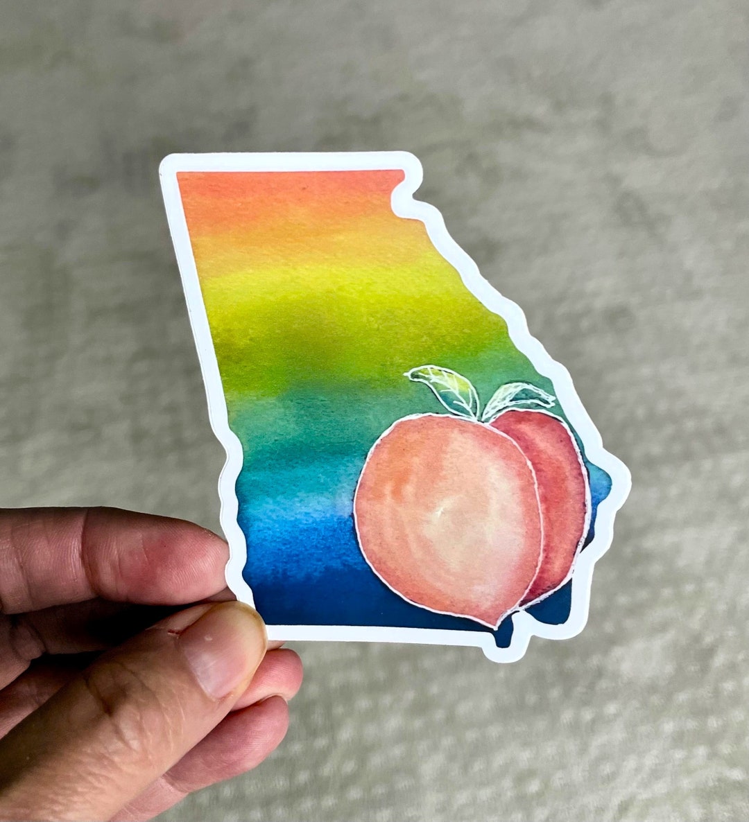 Georgia Peach State Sticker: Watercolor Sunset Vinyl Decal - Etsy