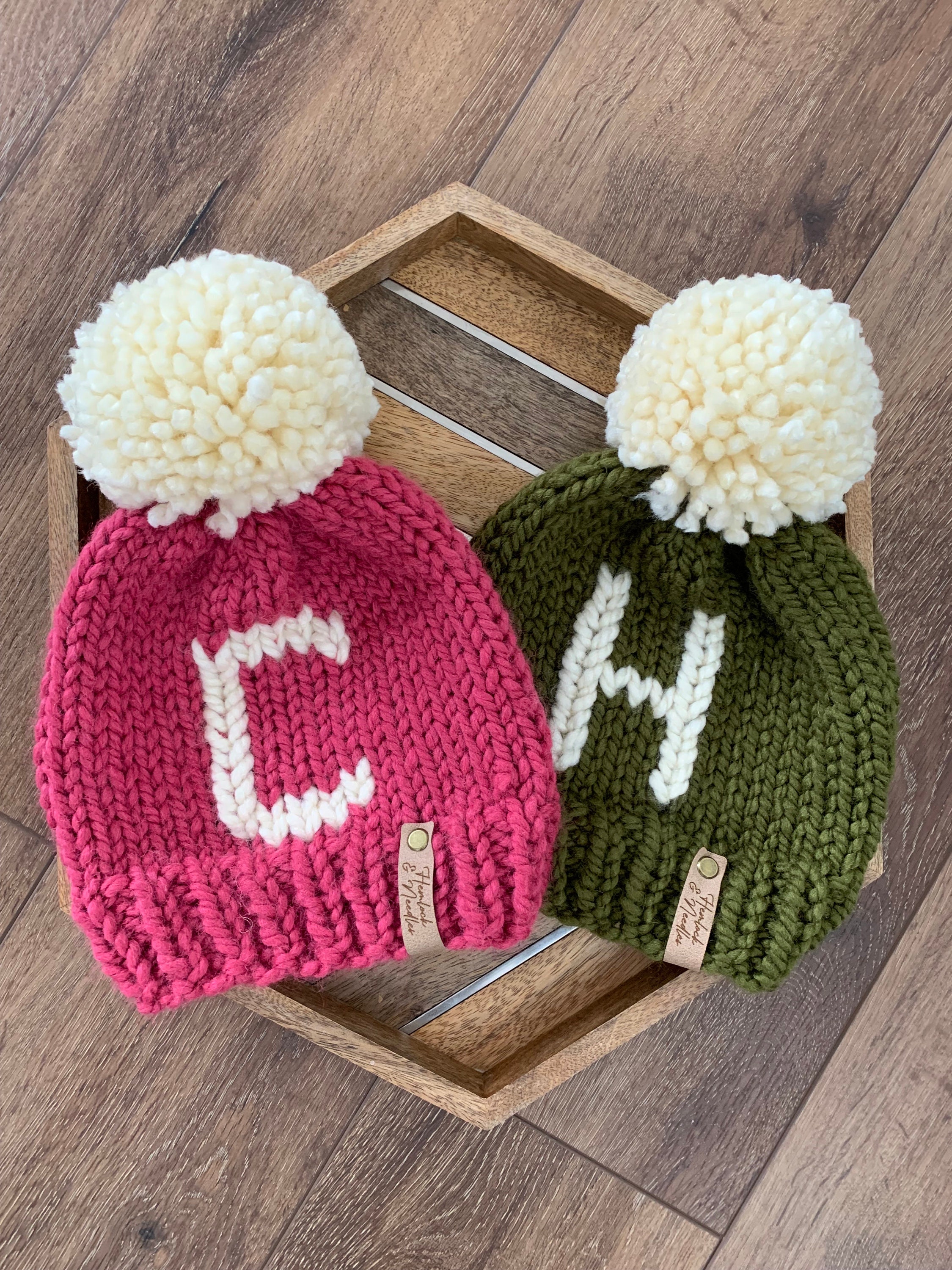 Custom Initial Hat, Letter Hat, Winter Hat With Yarn or Faux Fur Pom - Etsy