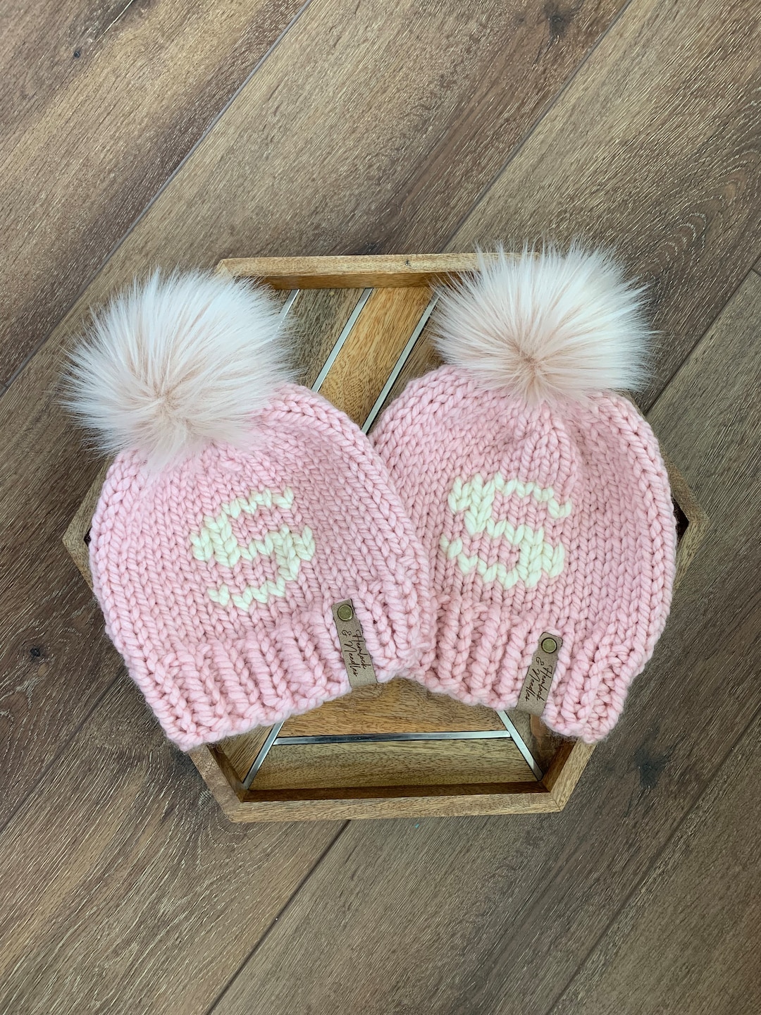 Custom Initial Hat, Letter Hat, Winter Hat With Yarn or Faux Fur Pom - Etsy