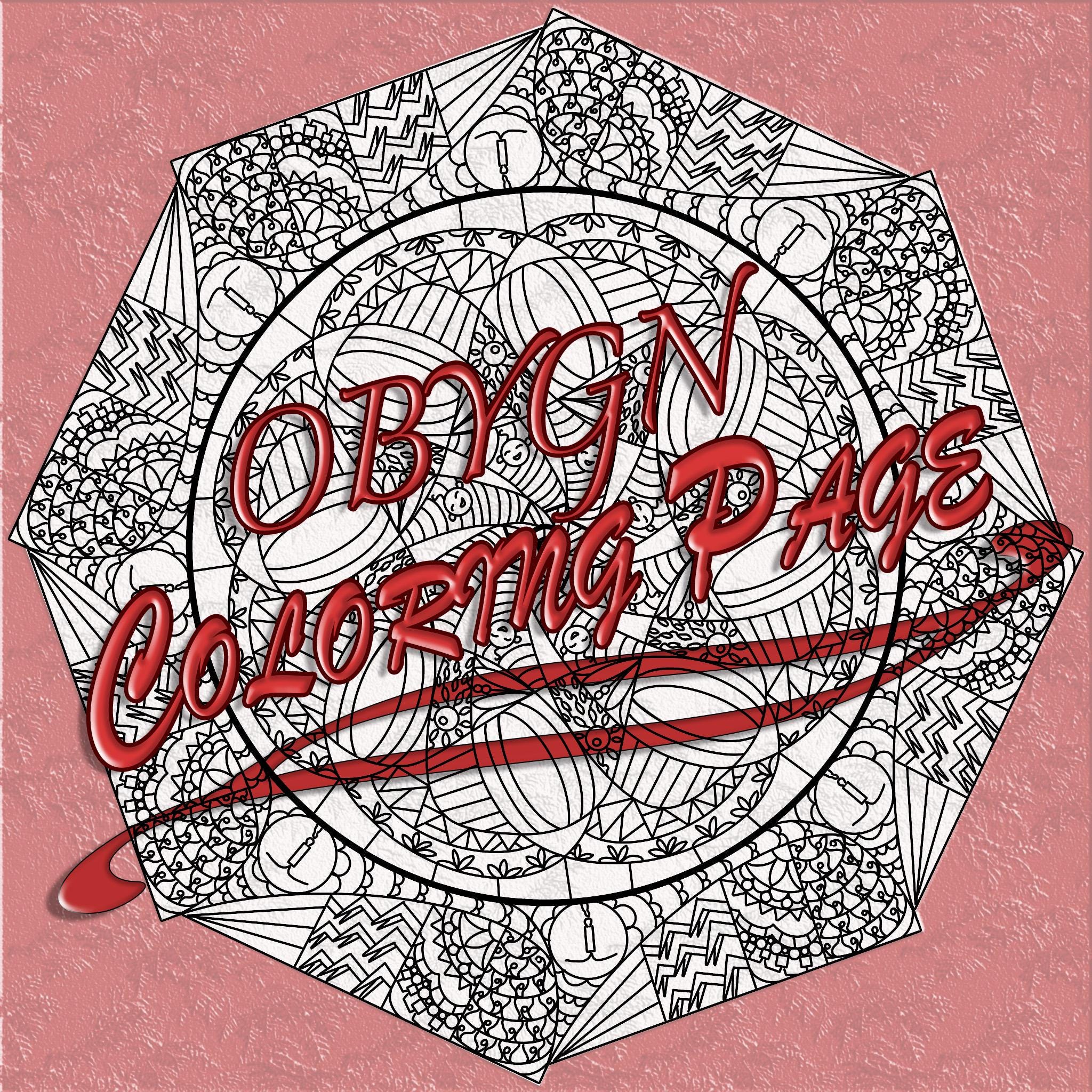 OBGYN Medical Mandala Coloring Page - Etsy