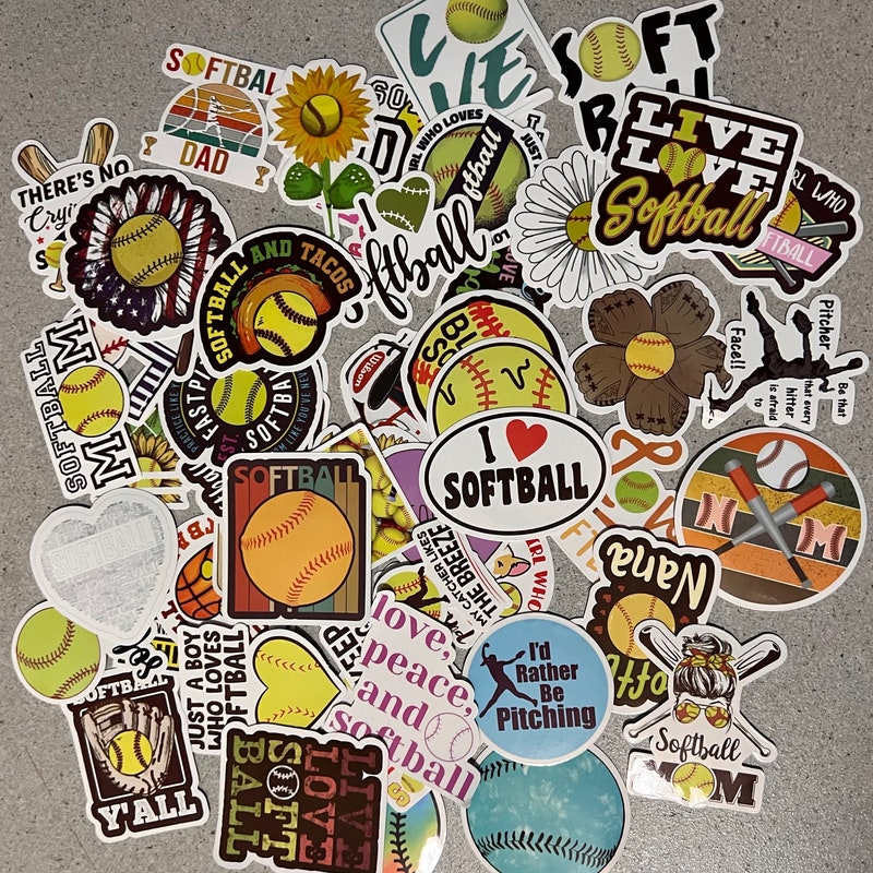 Softball Sticker - Etsy