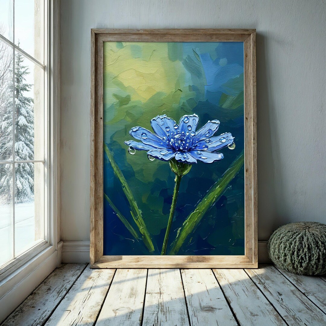 Blue Floral Wall Art Print | Botanical Nature Decor, Cottagecore ...