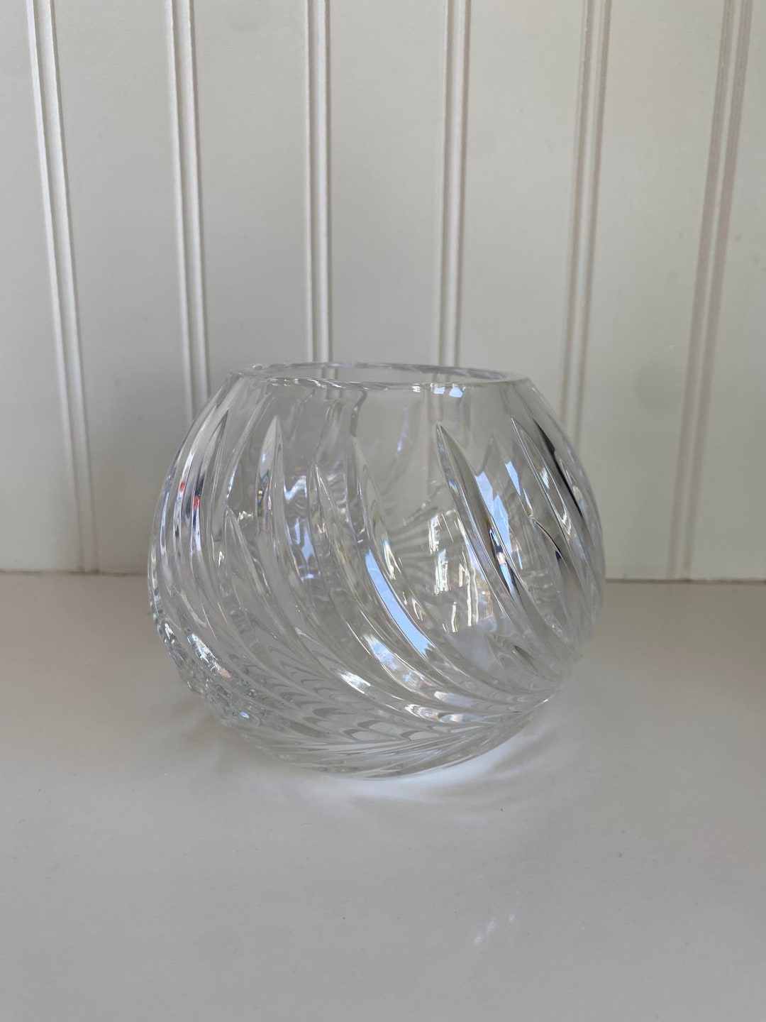 Vintage Small Crystal Bowl-spiral Patterned-unknown Brand - Etsy